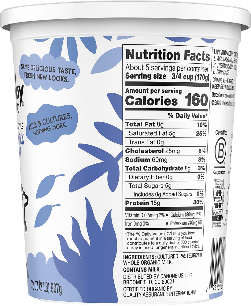 Wallaby Yogurt Wallaby Organic Aussie Greek Whole Milk Yogurt ...
